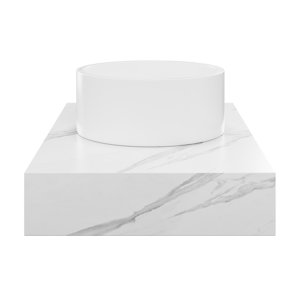 Swiss Madison Monaco 36" Floating Bathroom Shelf With Vessel Sink In White Marble | Wayfair